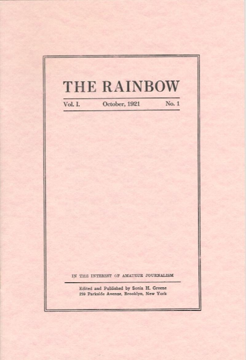THE RAINBOW. Vol. 1, No. 1. October,1921.