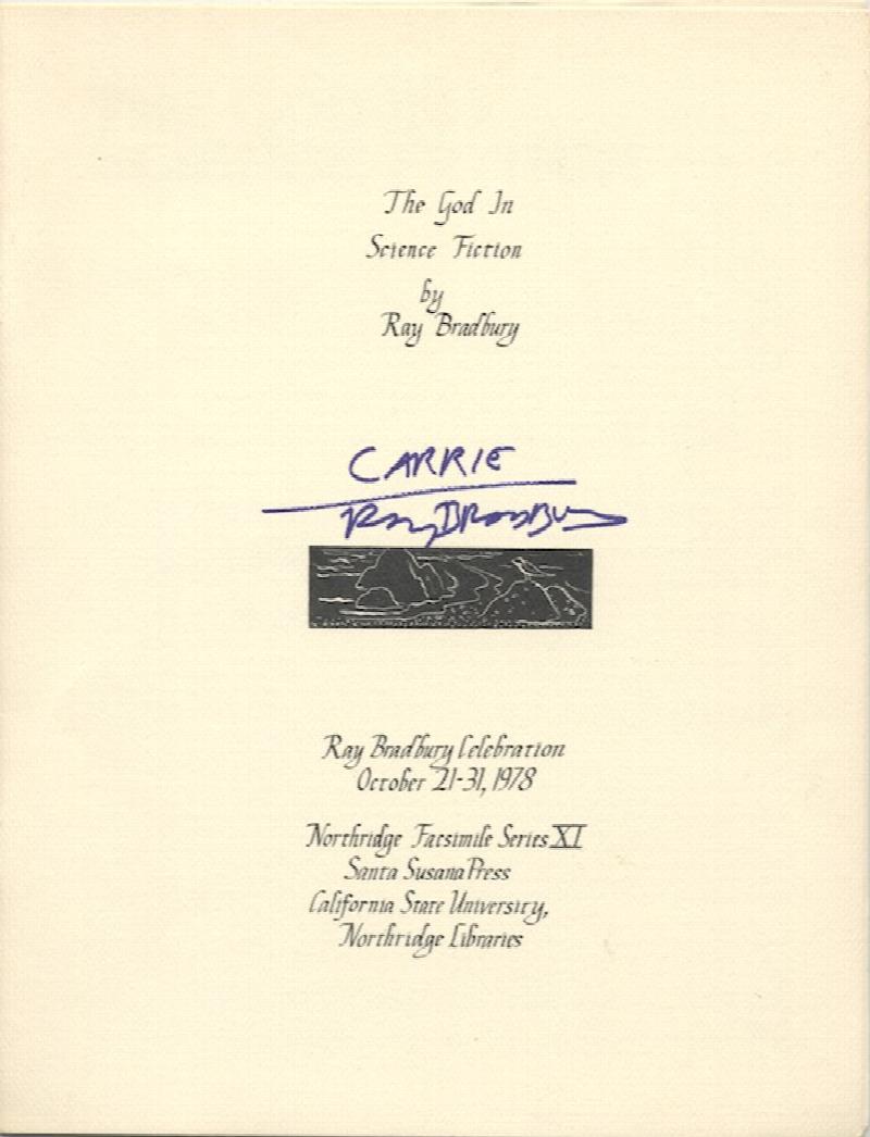 THE GOD IN SCIENCE FICTION. Signed by author. Celebrating ten days of ...